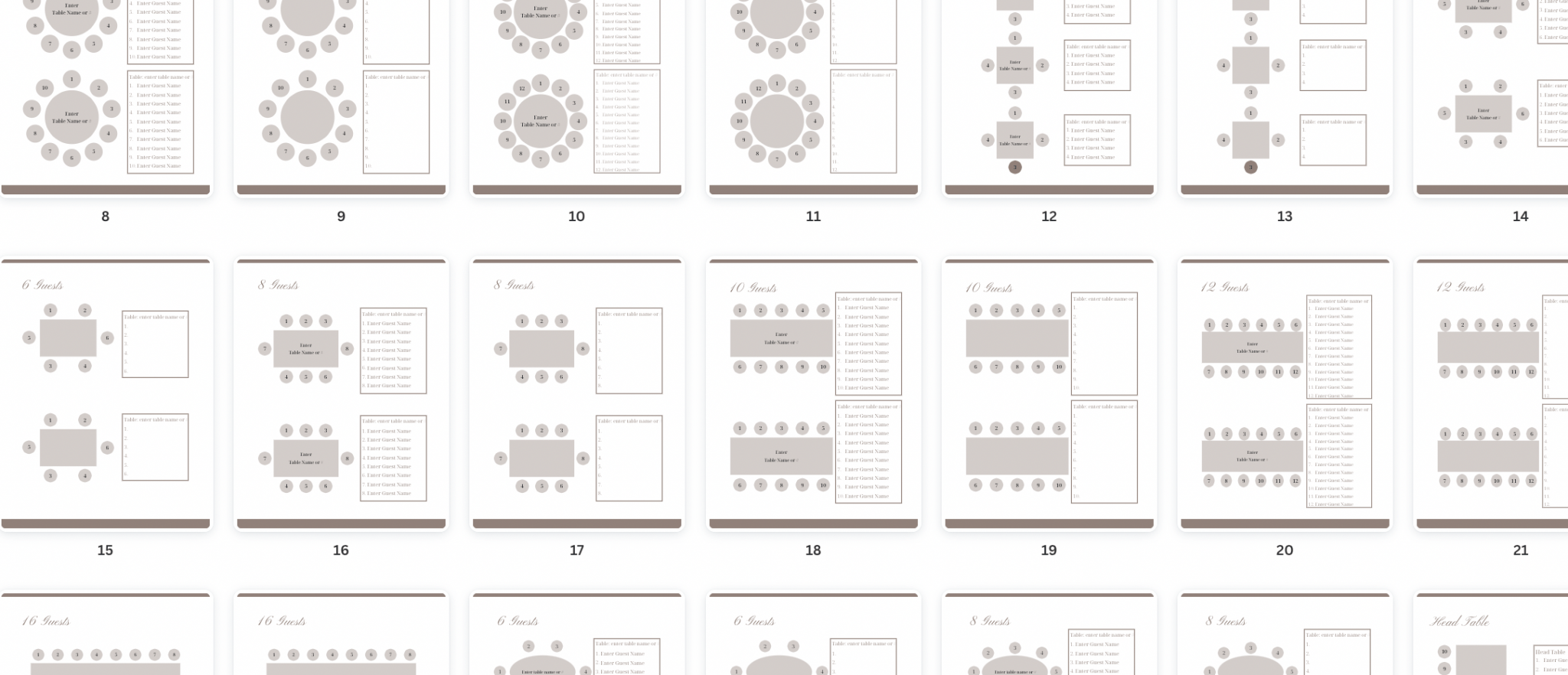 Seating Chart Templates - Estate Management Network