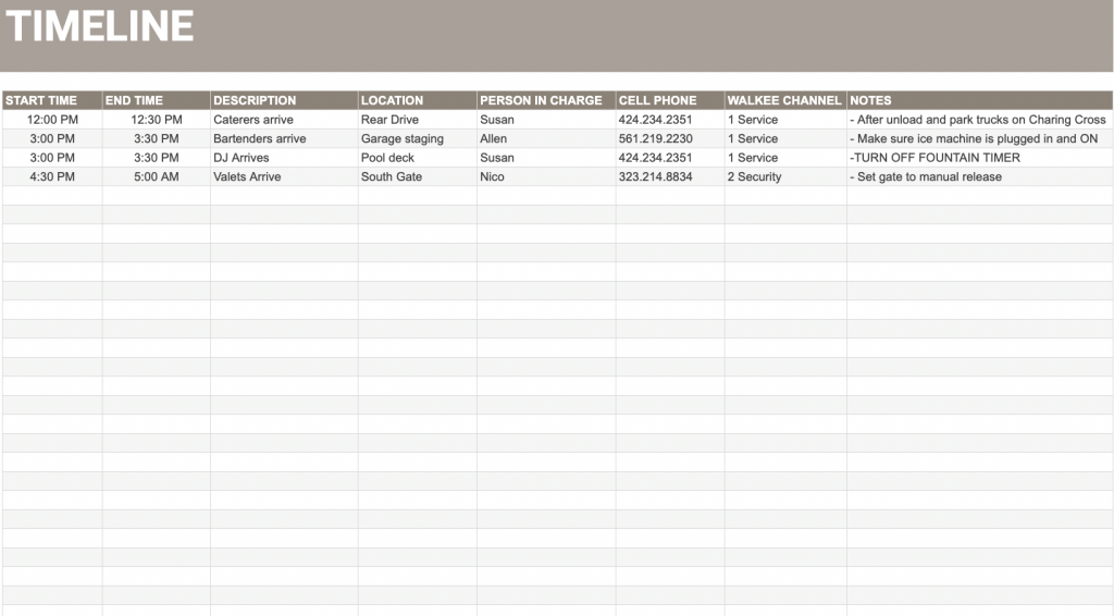Event Planning Workbook Template - Estate Management Network