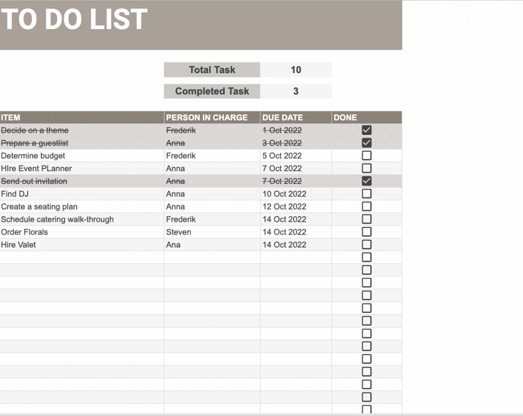 Event Planning Workbook Template - Estate Management Network