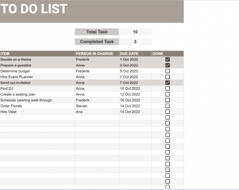 Event Planning Workbook Template - Estate Management Network