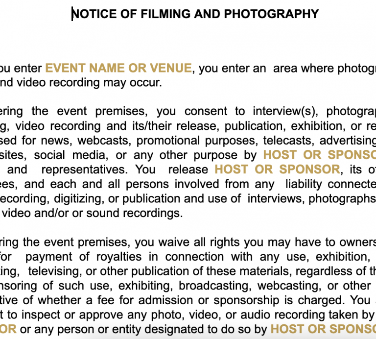 Event Waiver Templates - Estate Management Network