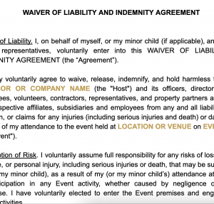 Event Waiver Templates - Estate Management Network