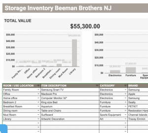 Storage Inventory Template - Estate Management Network