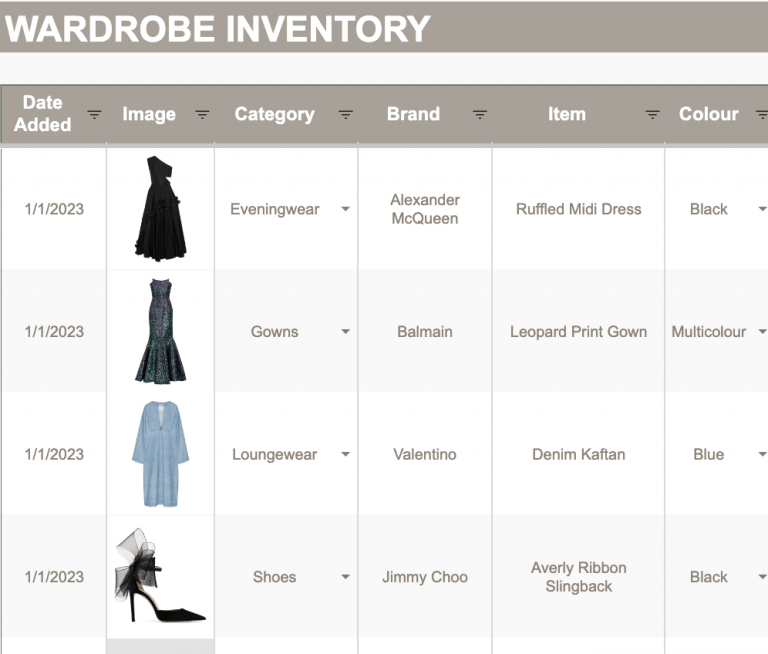 Virtual Closet Template - Estate Management Network