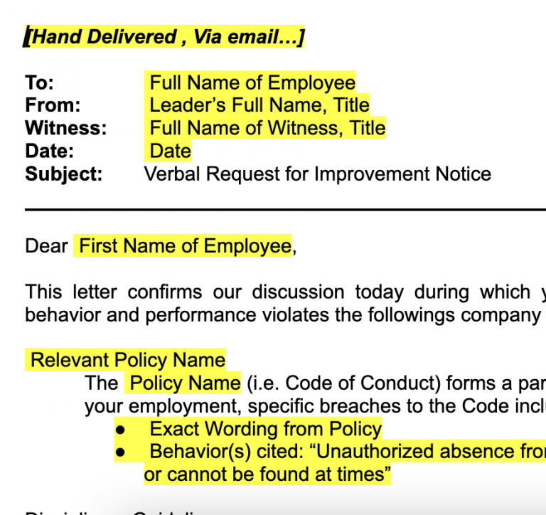 Progressive Discipline Policy Templates - Estate Management Network