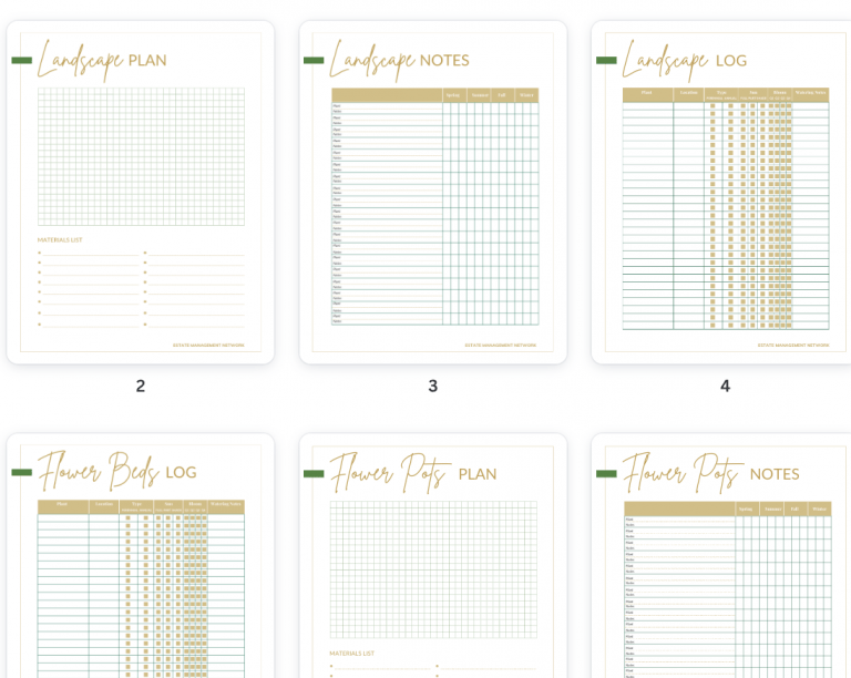 EM Printables: Landscape Worksheets - Estate Management Network