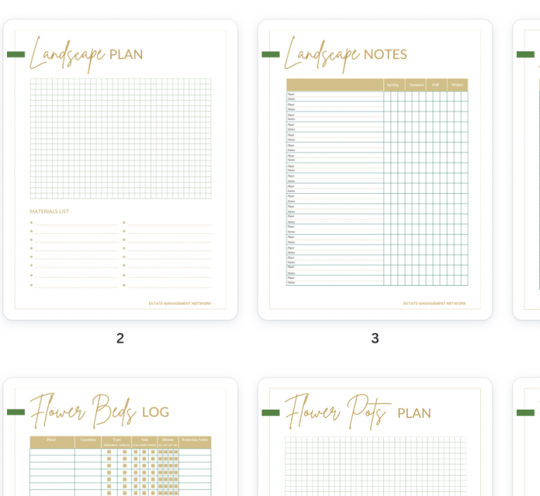 EM Printables: Landscape Worksheets - Estate Management Network